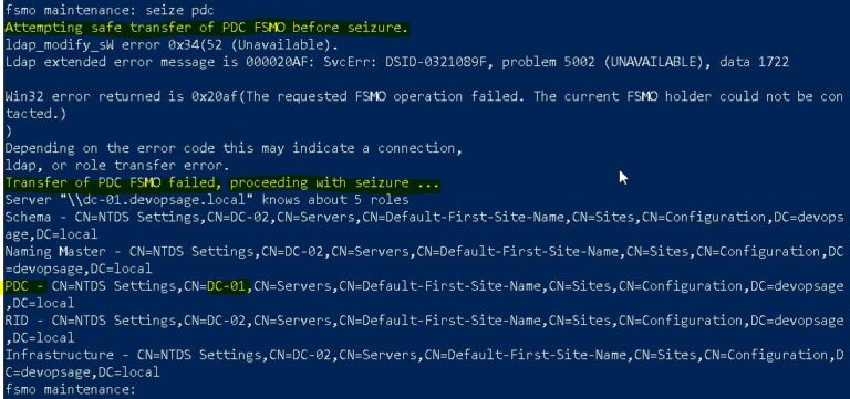 Understanding FSMO Roles – 11: Step by step process to transfer and ...